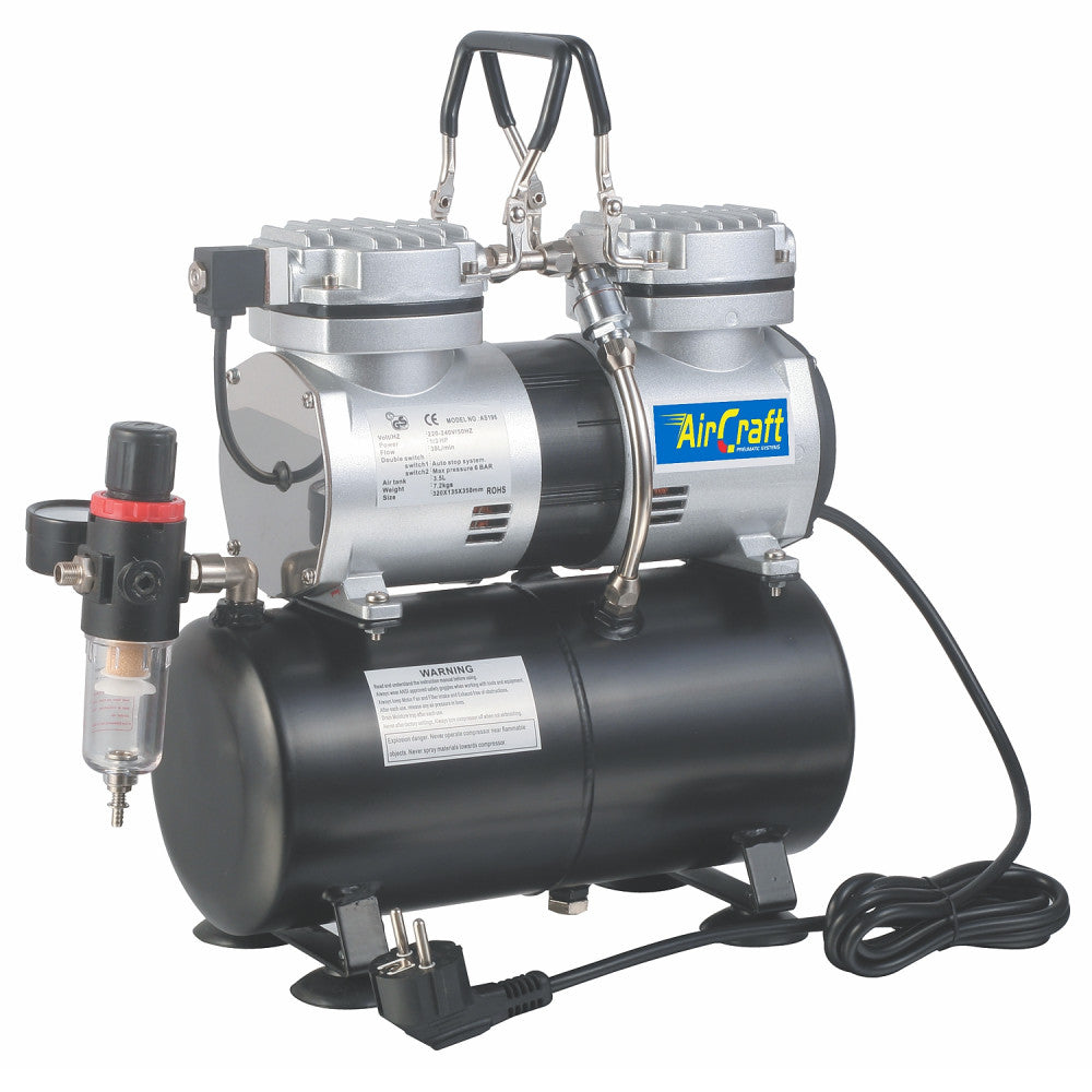 AirCraft | Compressor for Airbrush 2 Cylinder with Tank - BPM Toolcraft