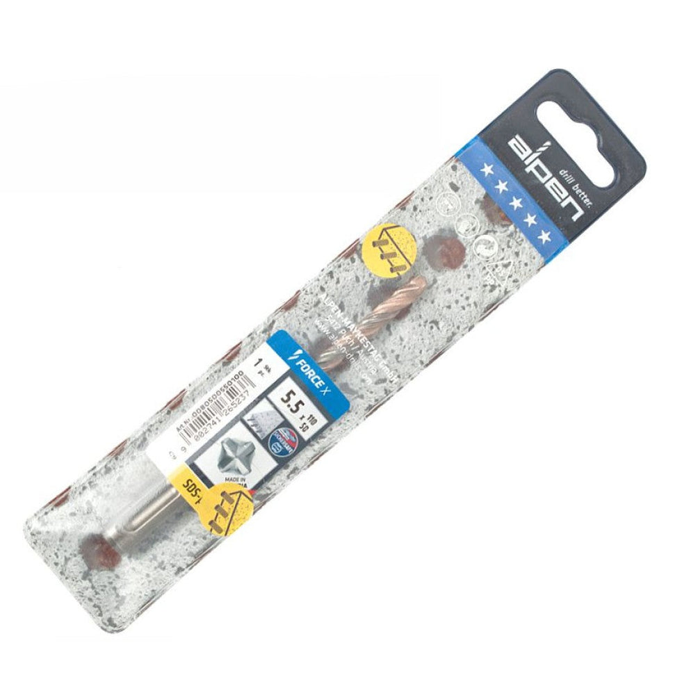 Alpen | Drill Bit SDS-plus Force X 5.5mm X 110/50mm X4 Cutting Edges ...