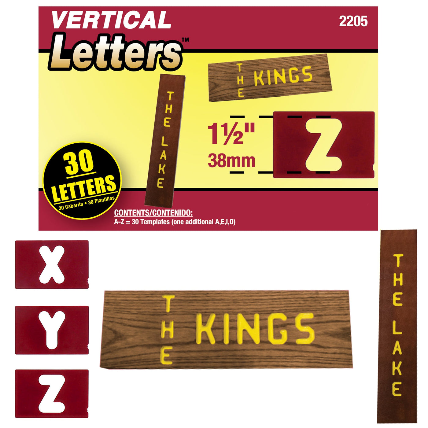 Home Milescraft | Templates Vertical Letters 1 1/2"/38mm 30pc
