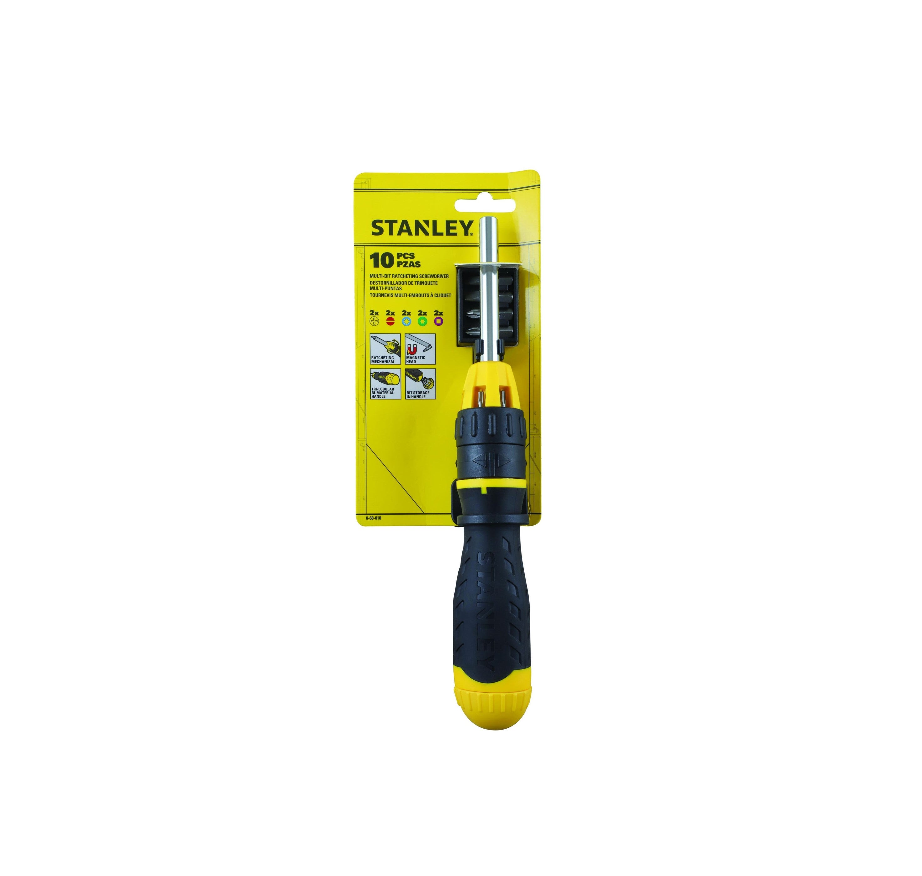 Stanley | Multi-Bit Ratcheting Screwdriver Set 10Pc - BPM Toolcraft