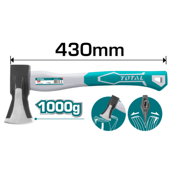 TOTAL | Axe 1000g with 430mm F/G Handle - BPM Toolcraft