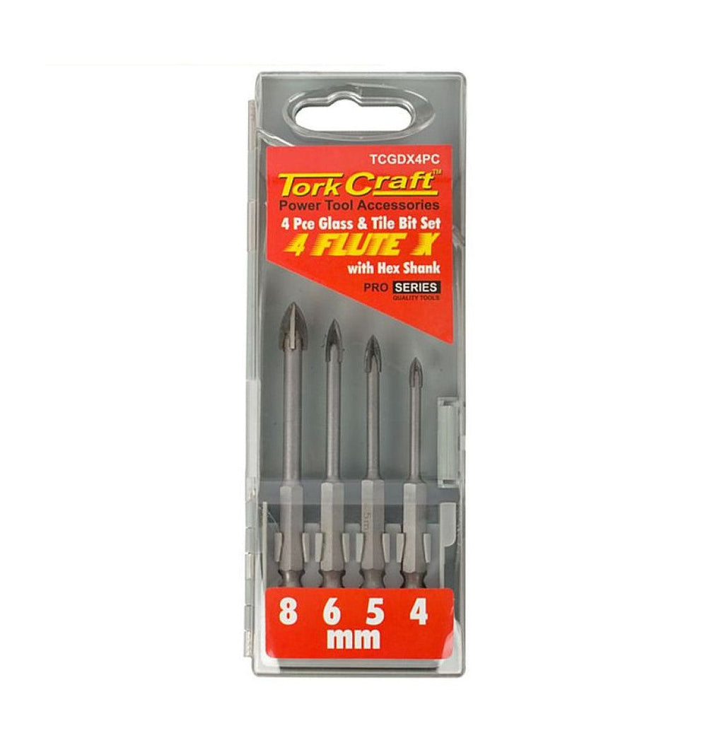 Tork Craft | Drill Bit Set Glass & Tile 4Pc