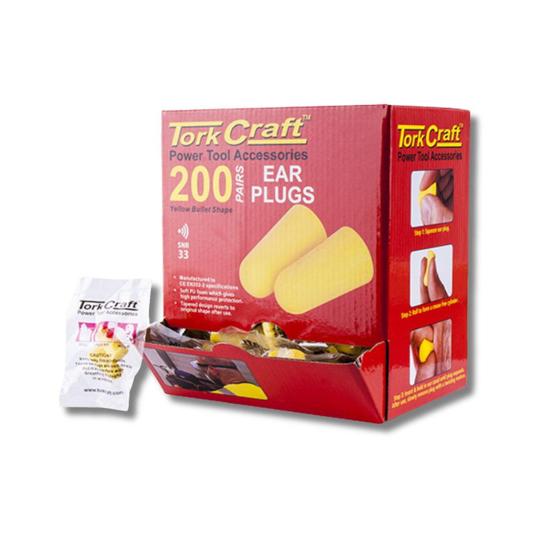 Home Tork Craft | Ear Plug Yellow Bullet Shape 200Pc