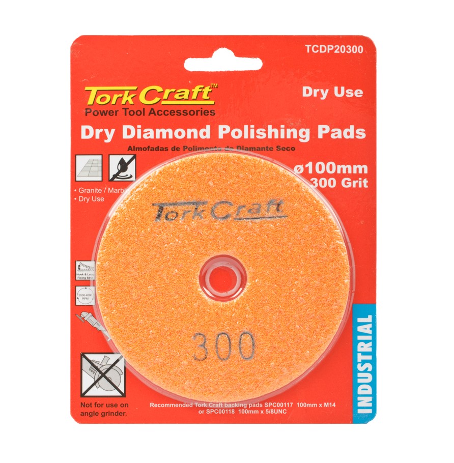 Tork Craft | Polishing Pad 100mm Diamond 300G Dry Use - BPM Toolcraft