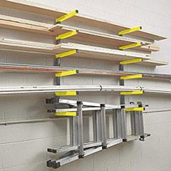 Tork Craft | Wood Rack 6 Level Storage Steel Wall Mount