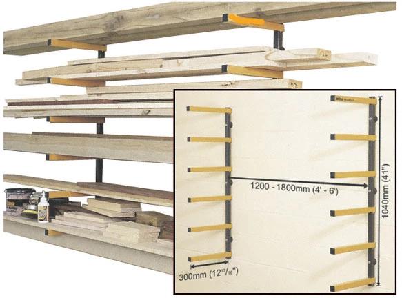 Tork Craft | Wood Rack 6 Level Storage Steel Wall Mount - BPM Toolcraft